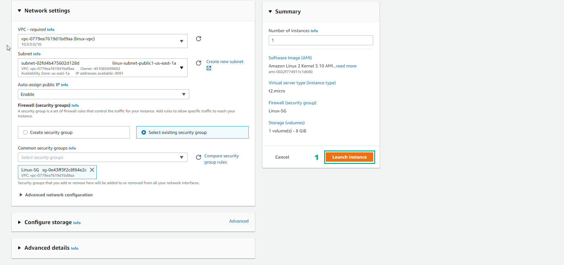 Create Linux instance :: Giới thiệu về Amazon EC2